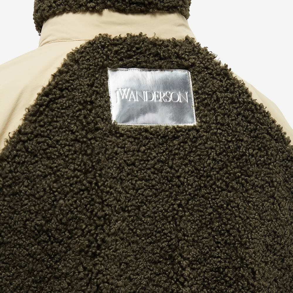 JW Anderson Men's Colour Block Fleece Jacket in Forest Green JW Anderson