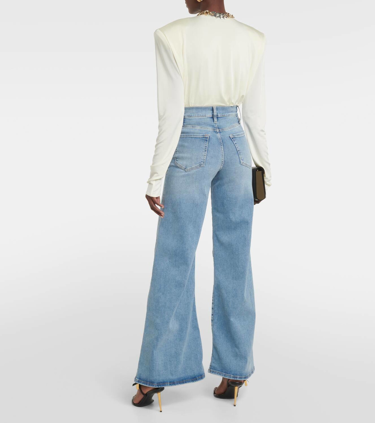 Frame Le Palazzo Crop high-rise flared jeans Frame Denim
