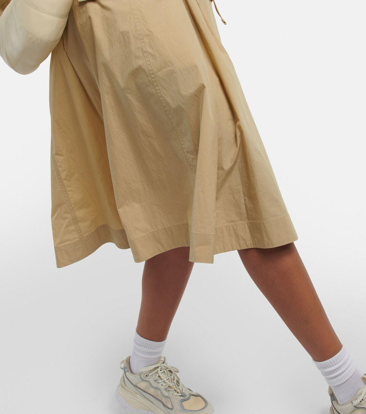 Moncler - Cotton-blend belted midi dress Moncler