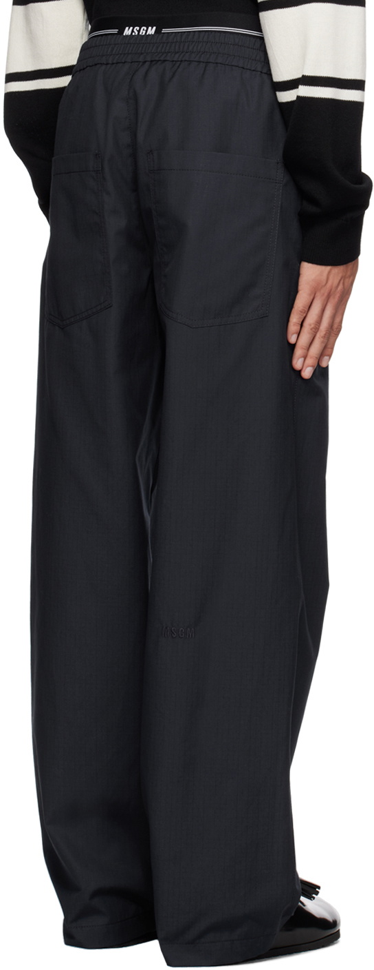 MSGM Navy Layered Trousers MSGM