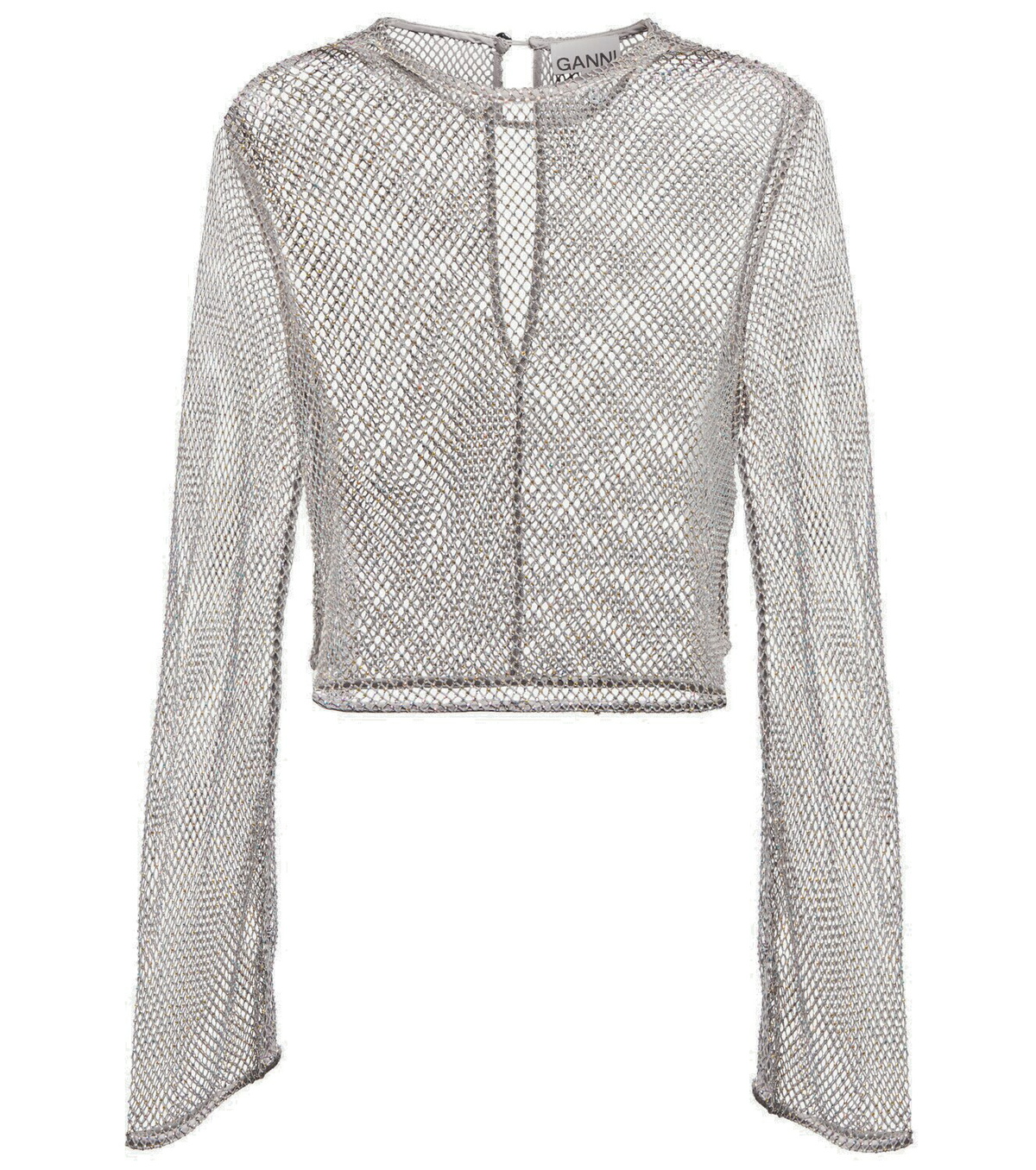 Ganni - Mesh embellished top GANNI