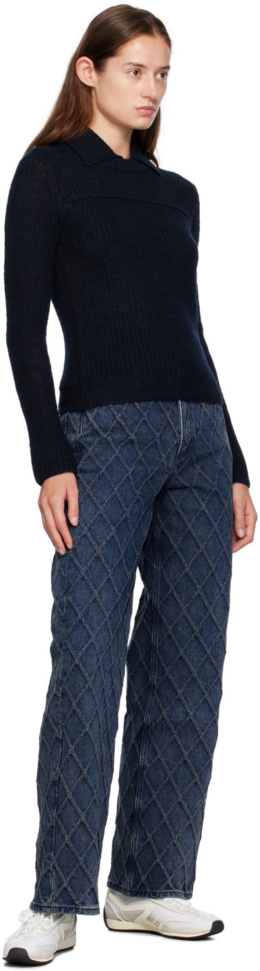 rag & bone Blue Logan Quilted Jeans Rag and Bone