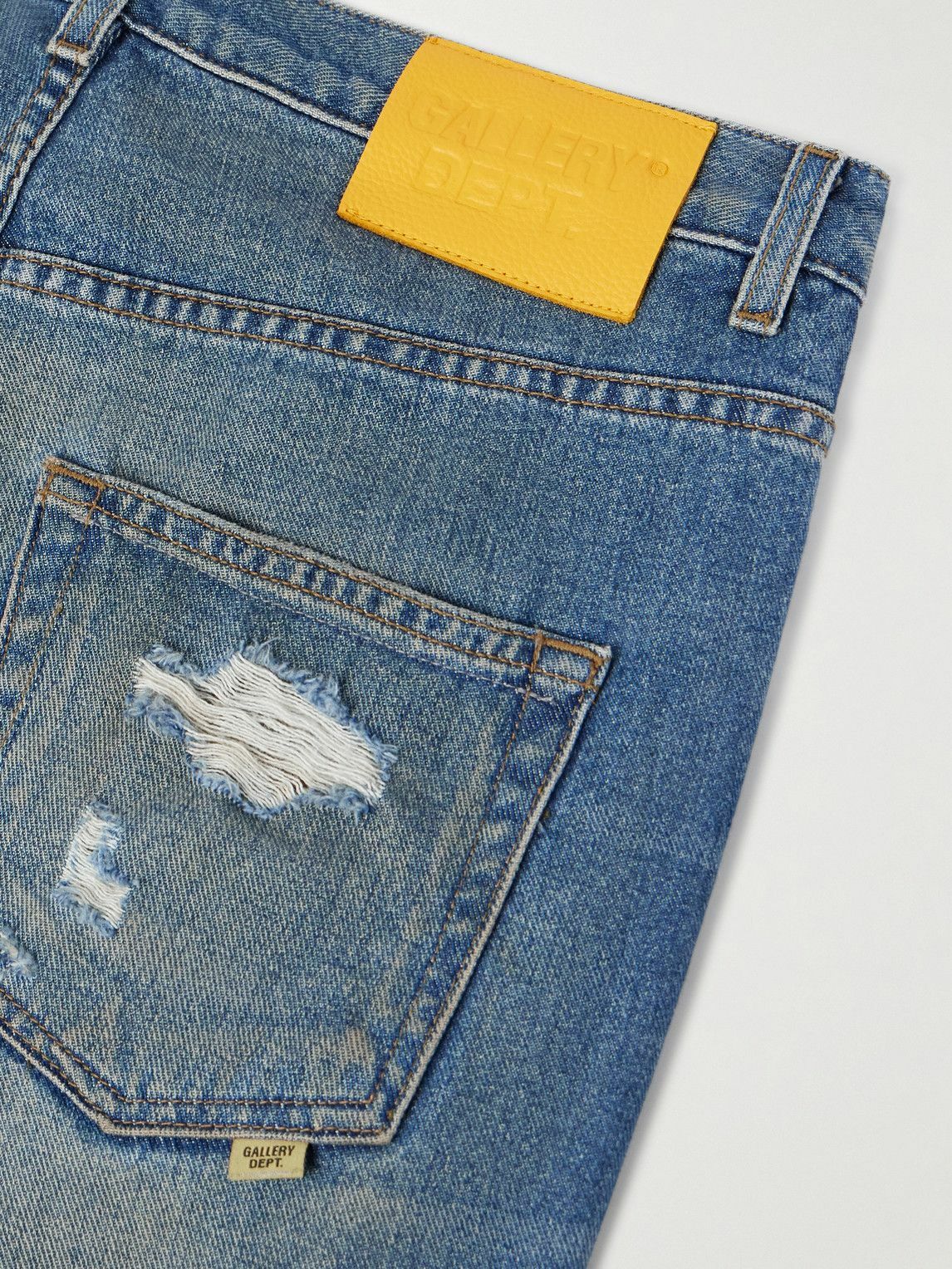 Gallery Dept. - Dagger Bootcut Distressed Patchwork Jeans - Blue ...