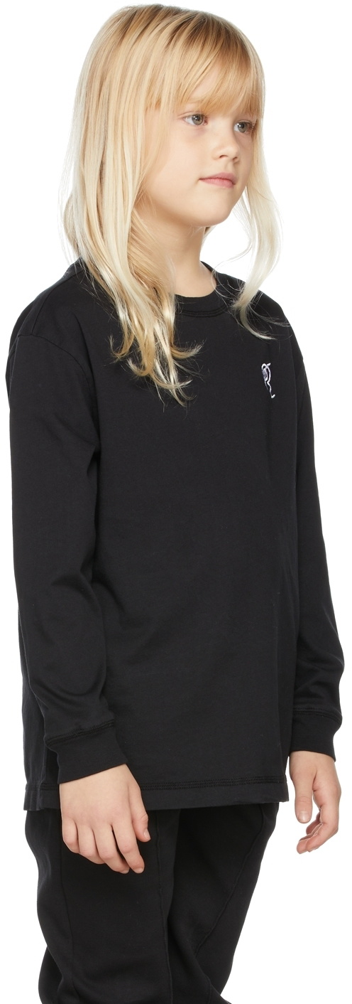 Repose AMS Kids Black Embroidered Logo Long Sleeve T-Shirt Repose AMS
