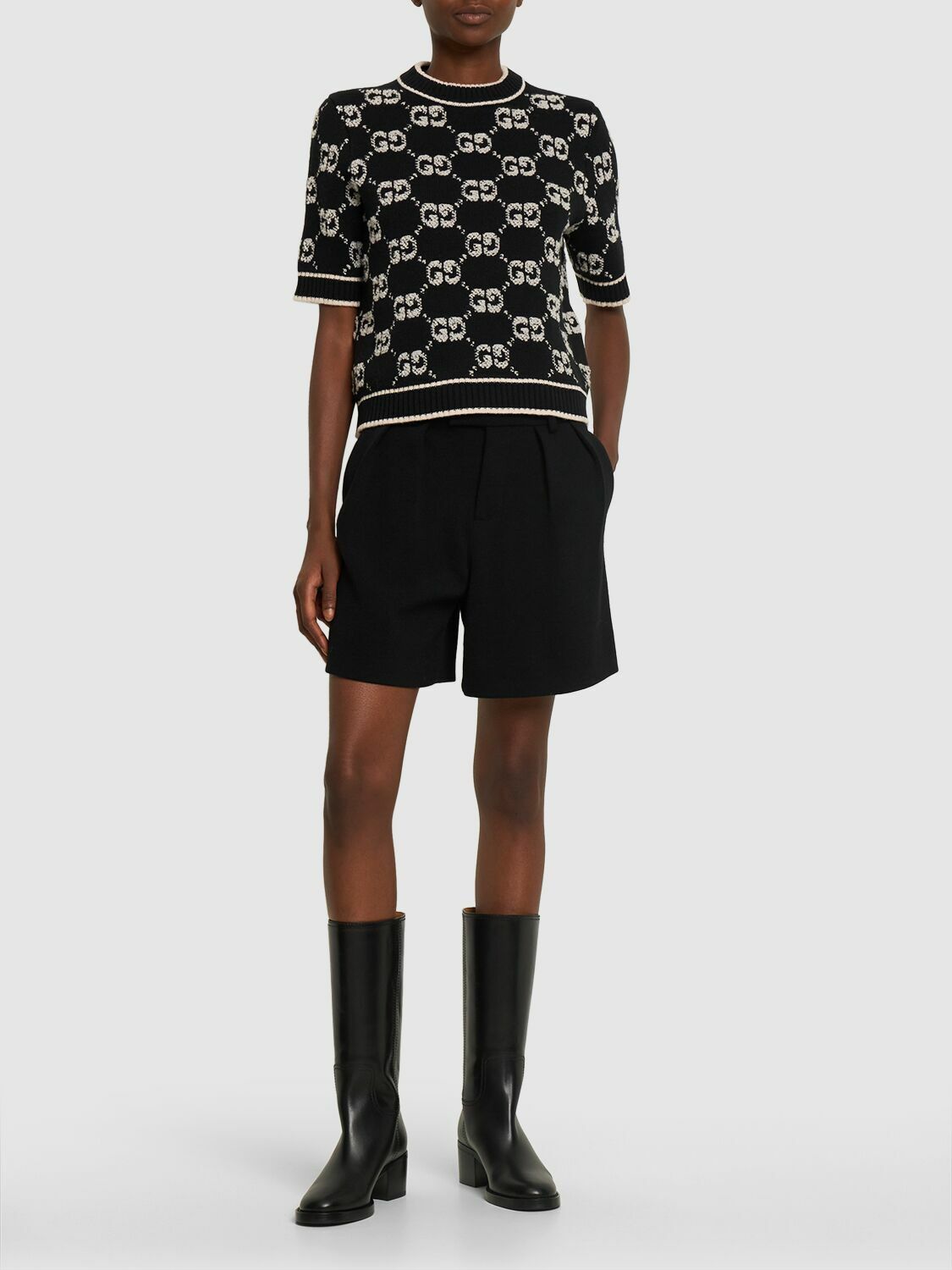 GUCCI - Wool Jersey Shorts Gucci