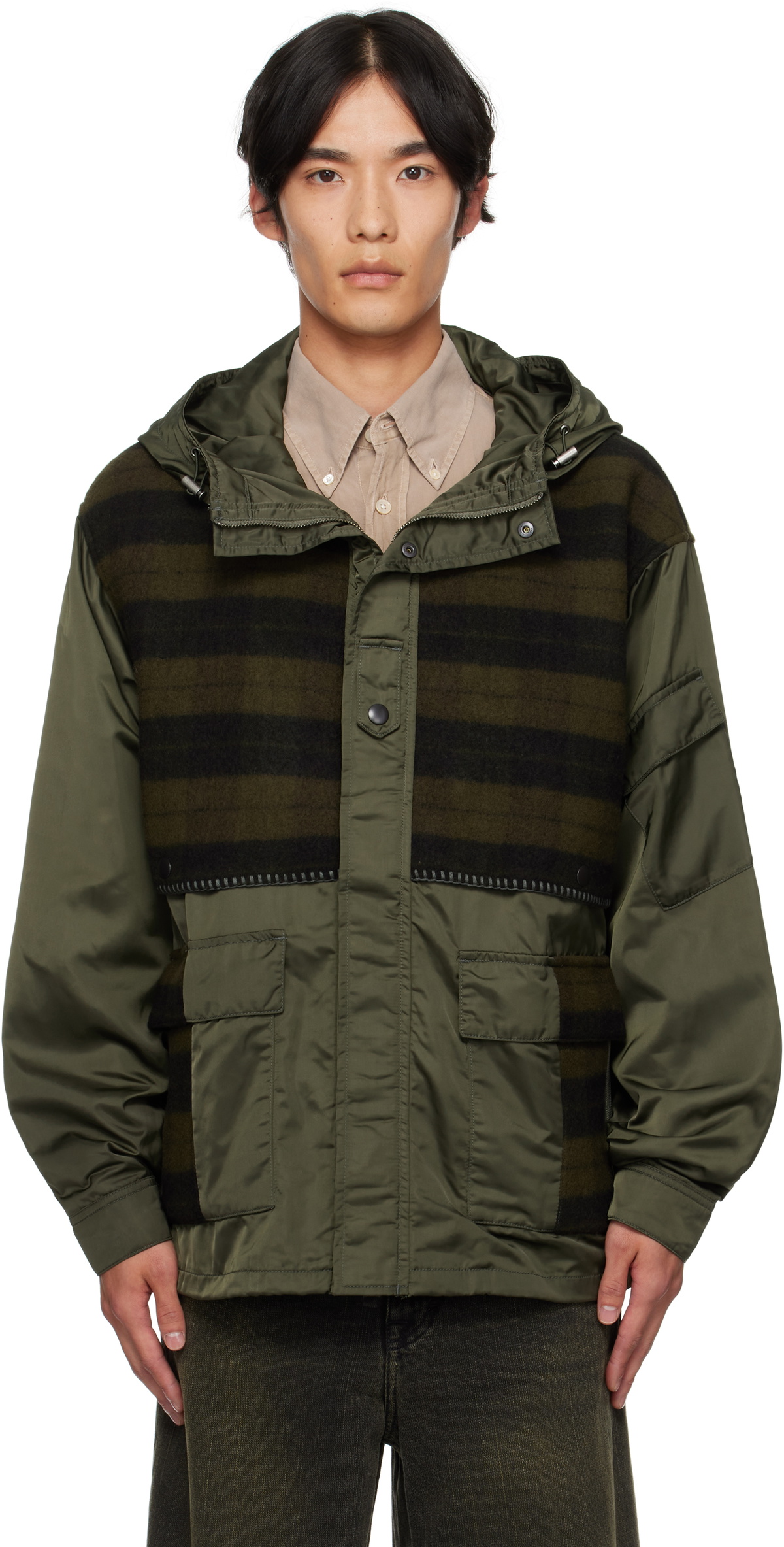 Andersson Bell Khaki Check Layered Jacket Andersson Bell
