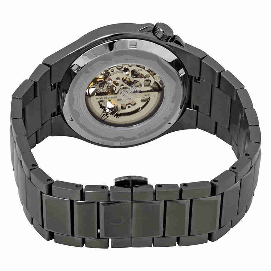 Bulova Classic Automatic Gunmetal Skeleton Dial Mens Watch 98A179 Bulova
