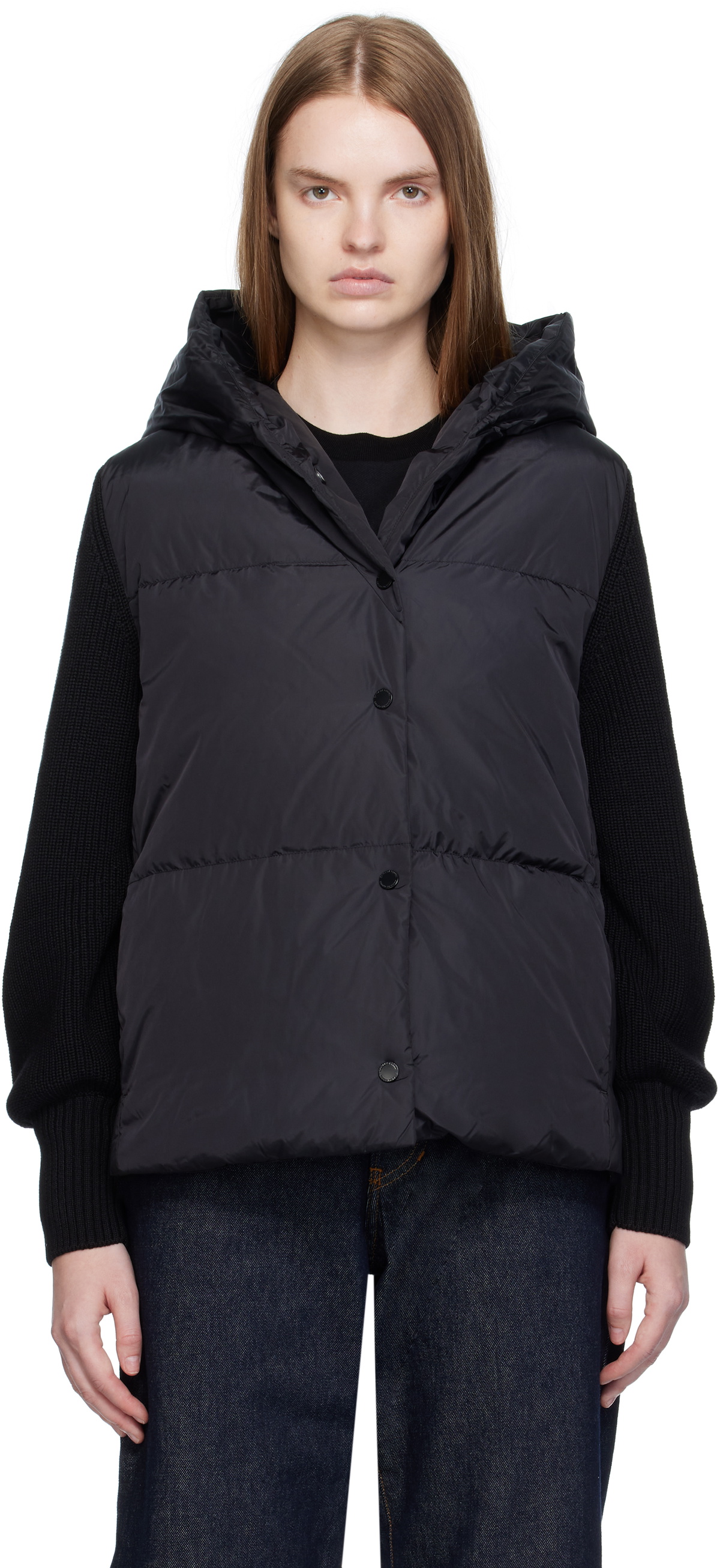 Canada Goose Black HyBridge Astoria Knit Down Jacket Canada Goose