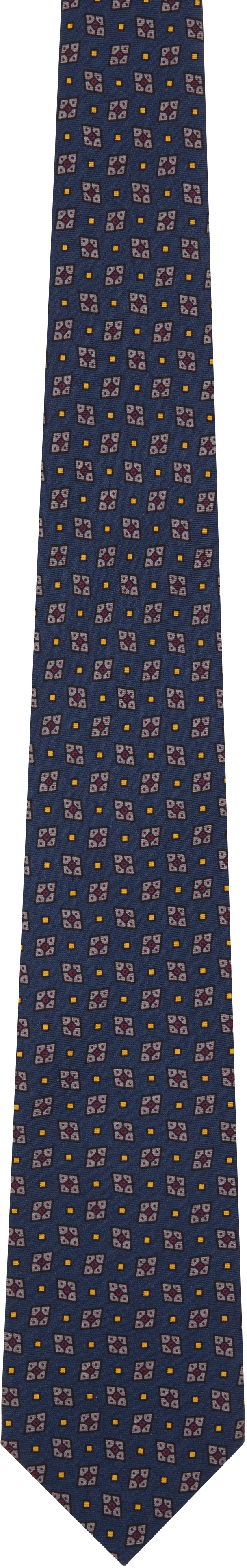 Drake's Navy Graphic Pattern Tie Drake's