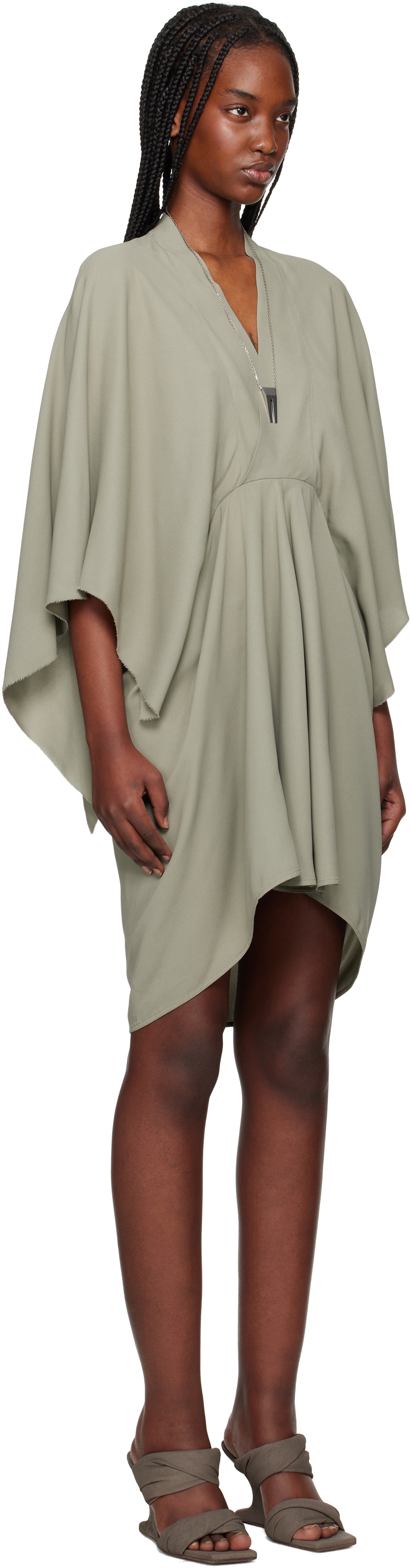 Rick Owens Green Hollywood Half Moon Minidress Rick Owens