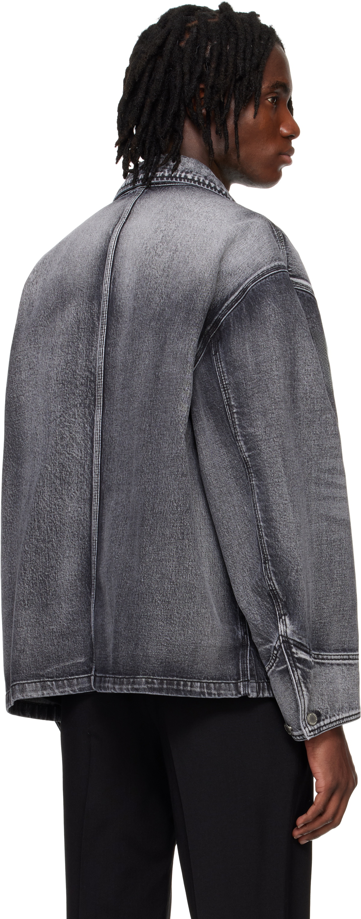 Solid Homme Gray Work Denim Jacket Solid Homme