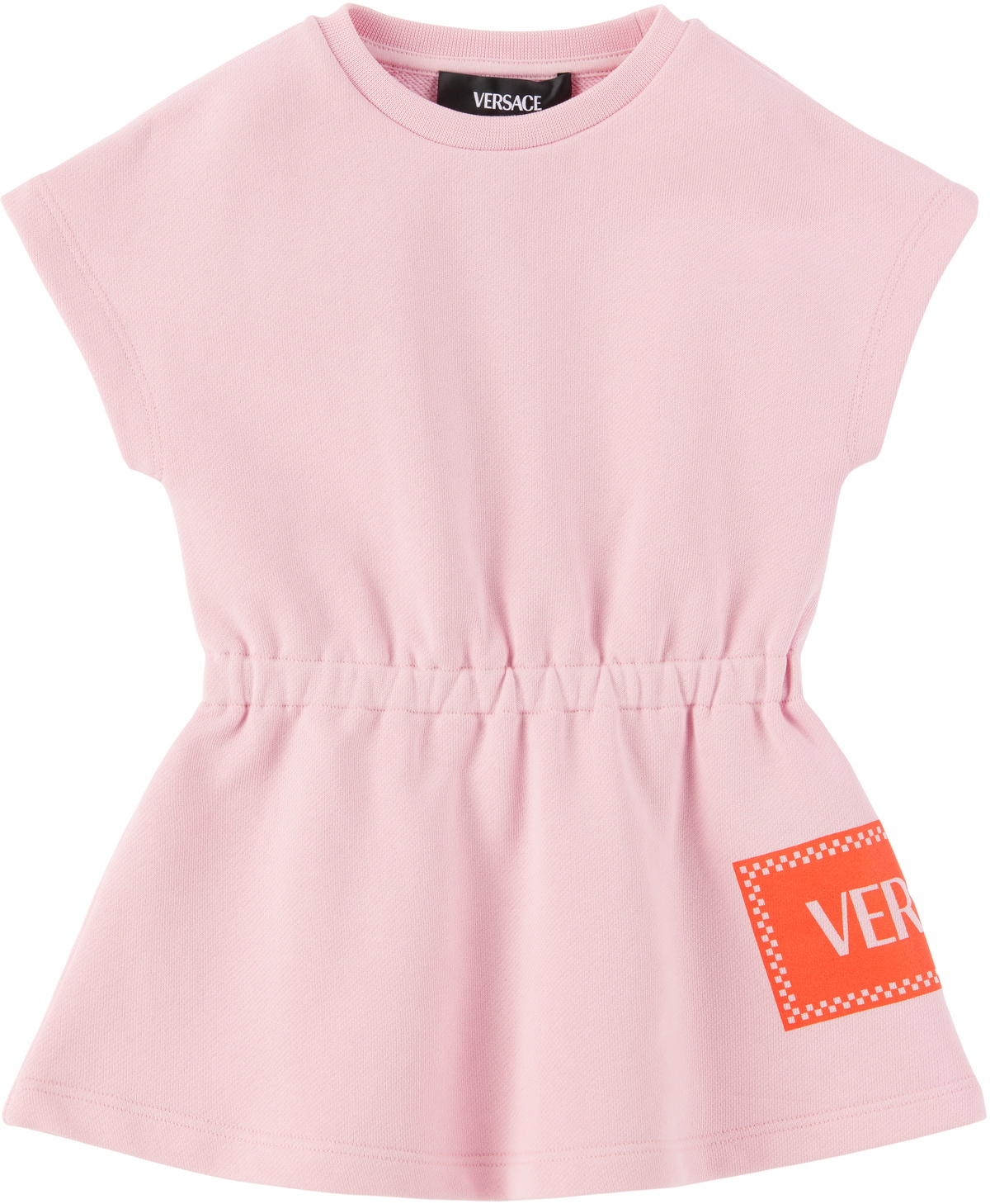 Versace Baby Pink 90s Vintage Logo Dress Versace