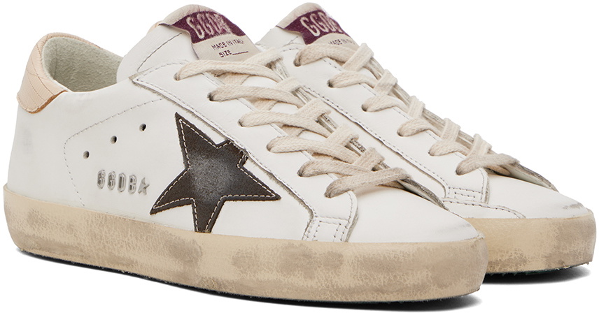 Golden Goose SSENSE Exclusive White & Beige Super-Star Sneakers Golden ...