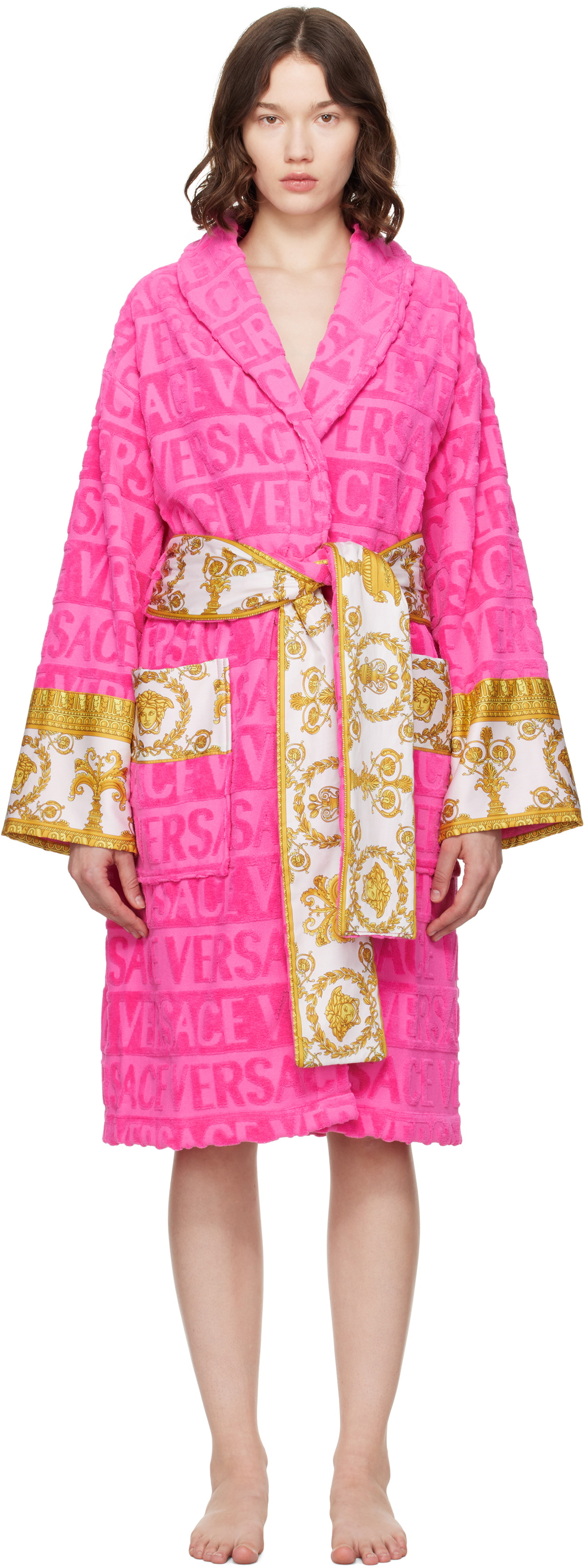 Versace Pink 'I Heart Baroque' Bathrobe Versace