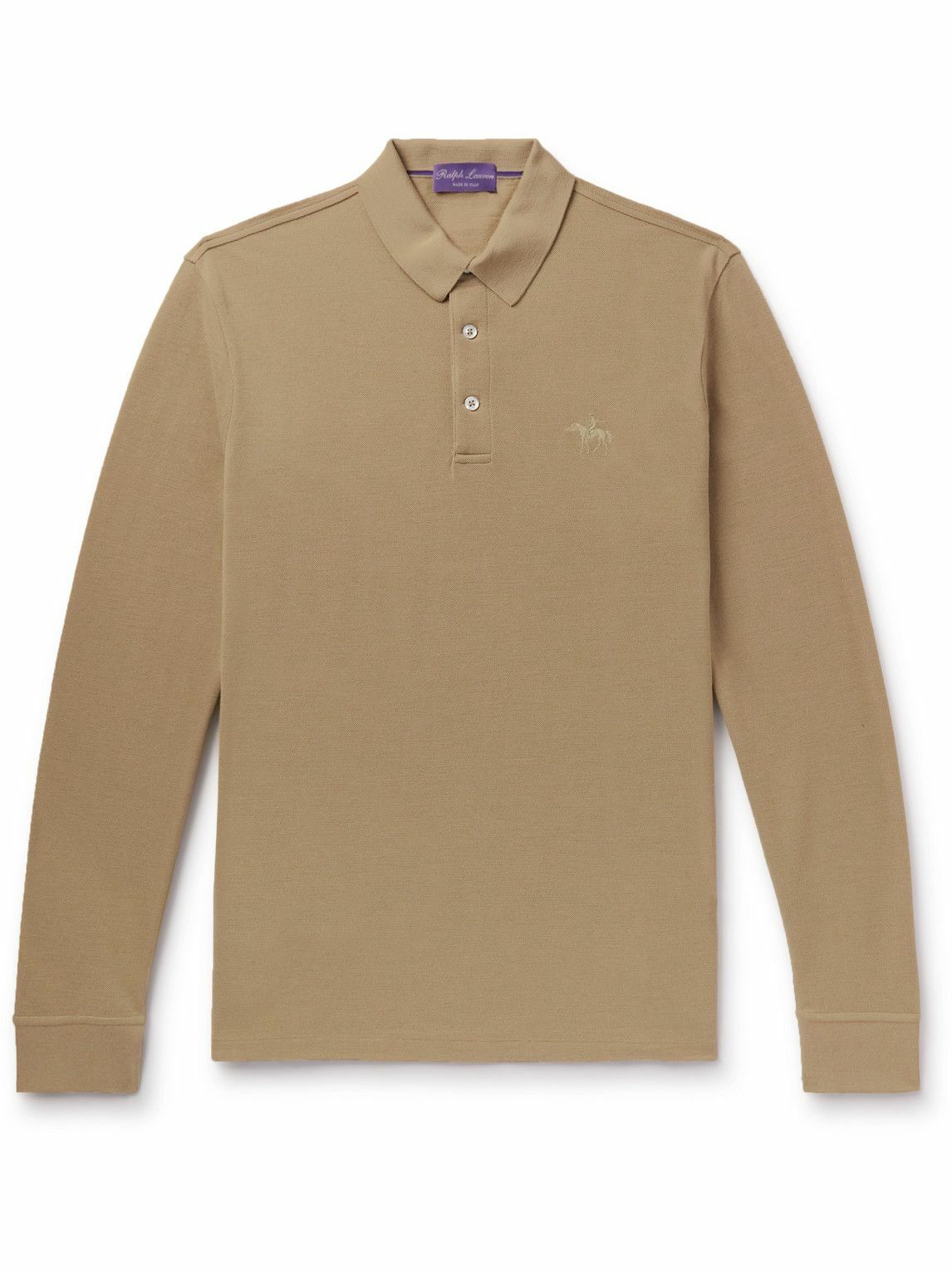 Ralph Lauren Purple label - Slim-Fit Logo-Embroidered Wool-Piqué Polo ...