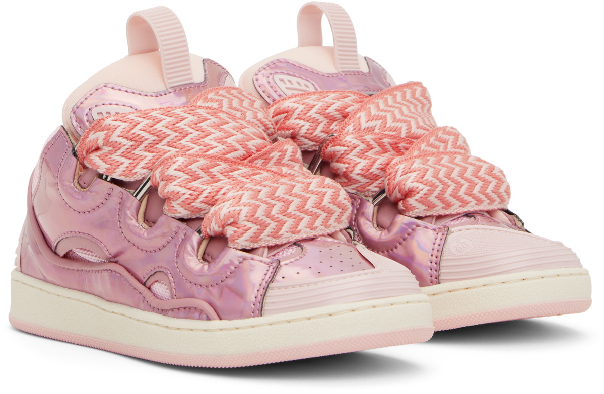 Lanvin Kids Pink Lace-Up Sneakers Lanvin
