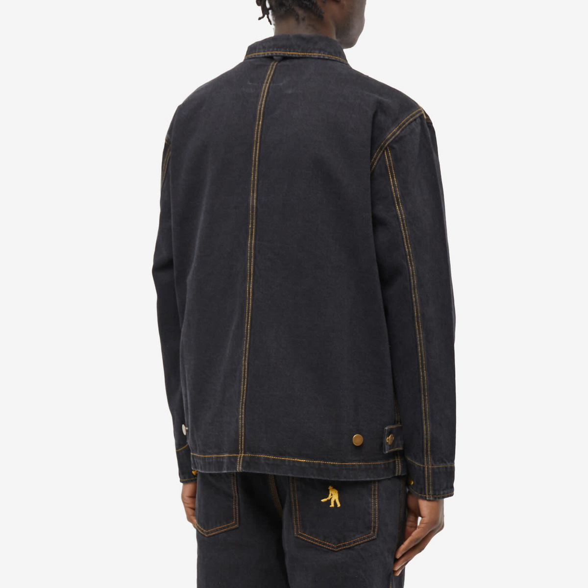 Pass~Port Men's Wokers Club Denim Packers Jacket in Washed Black Pass~Port
