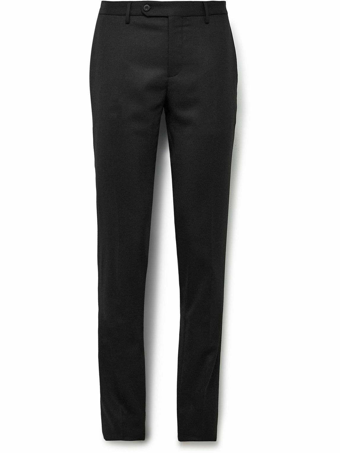 Incotex - Slim-Fit Wool-Blend Twill Trousers - Black Incotex