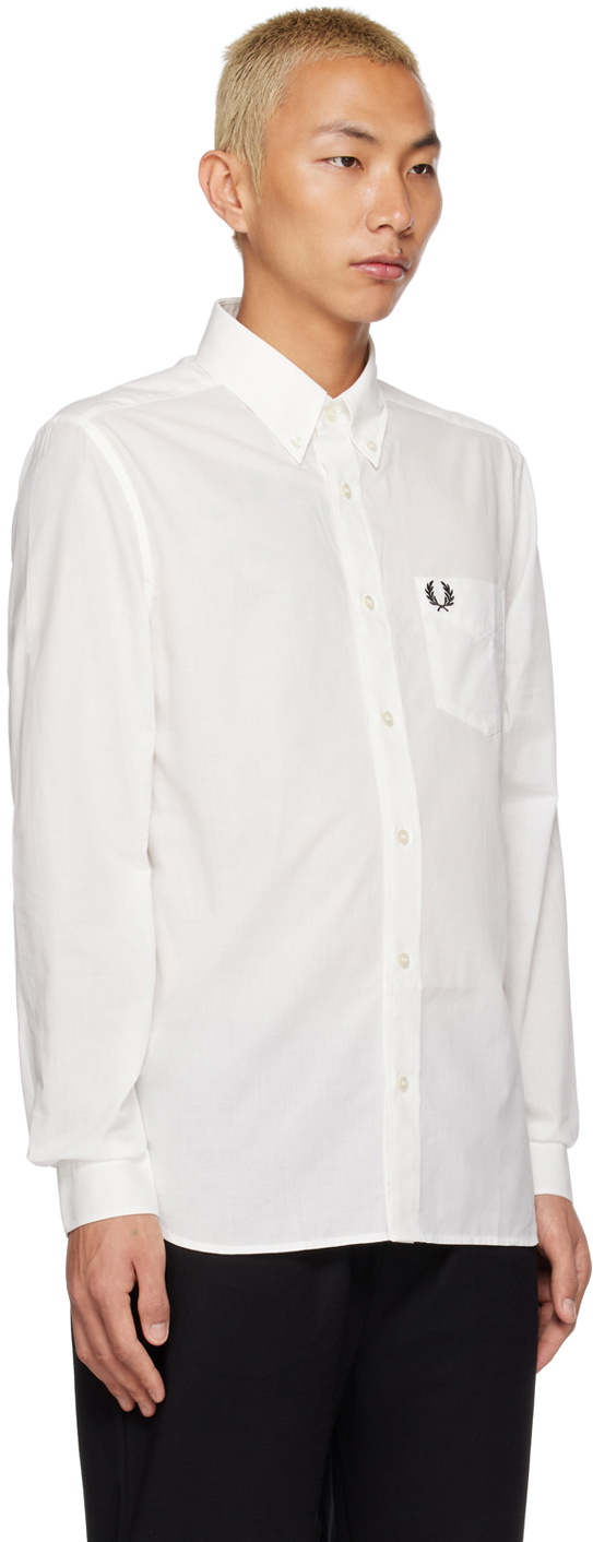 Fred Perry White M4695 Shirt Fred Perry