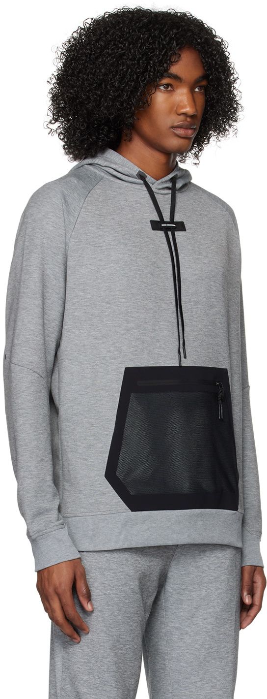 On Gray Drawstring Hoodie On