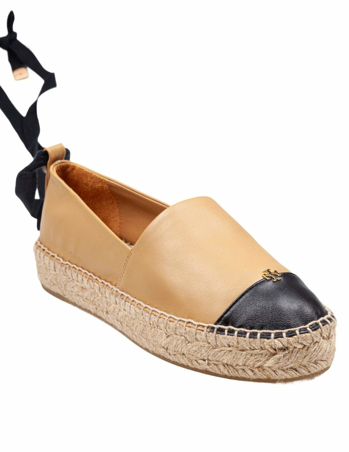 Tory Burch Leather Espadrille Color Ginger And Black Tory Burch