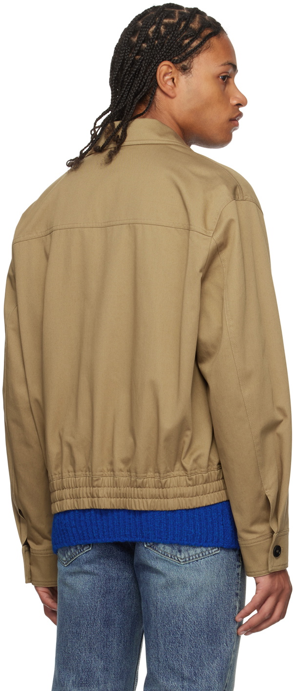 Solid Homme Beige Open Spread Collar Jacket Solid Homme