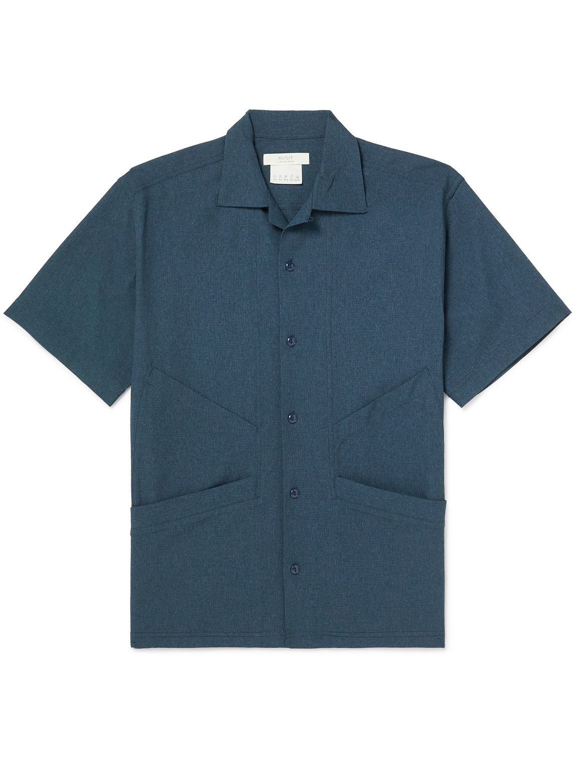 Norbit by Hiroshi Nozawa - Convertible-Collar DotAir Jersey Shirt - Blue