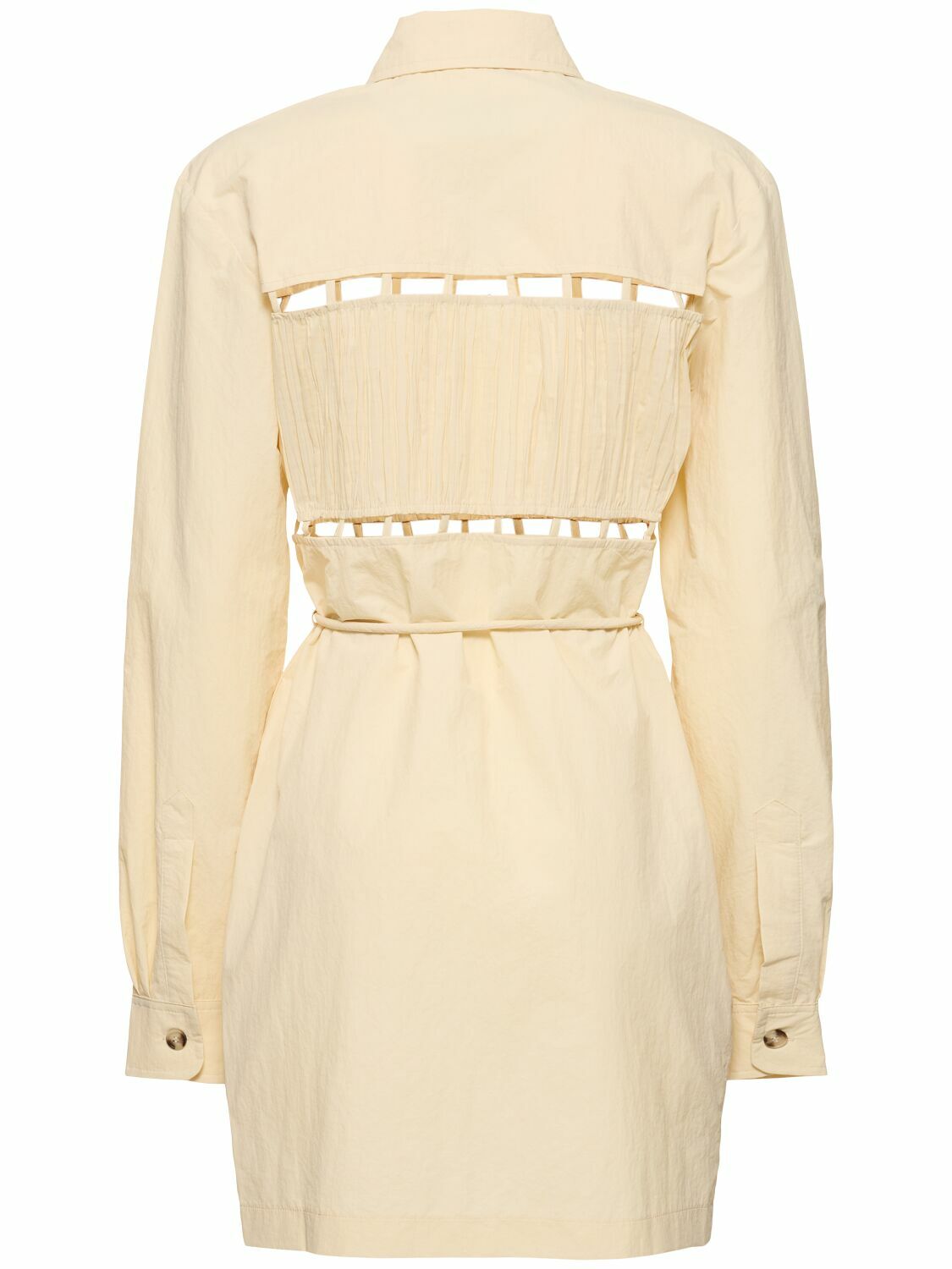 NANUSHKA Gene Cut Out Pleated Poplin Mini Dress Nanushka