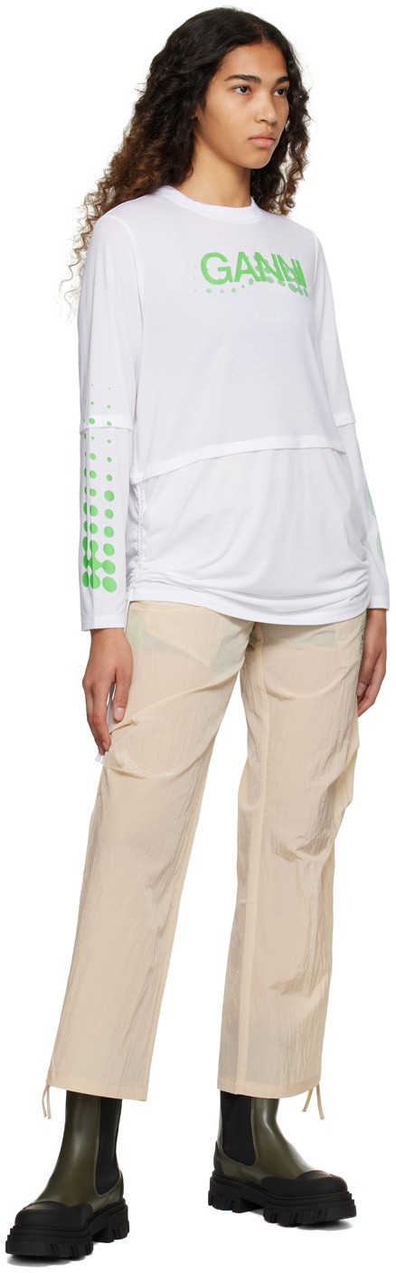 GANNI White Active Mesh Top GANNI