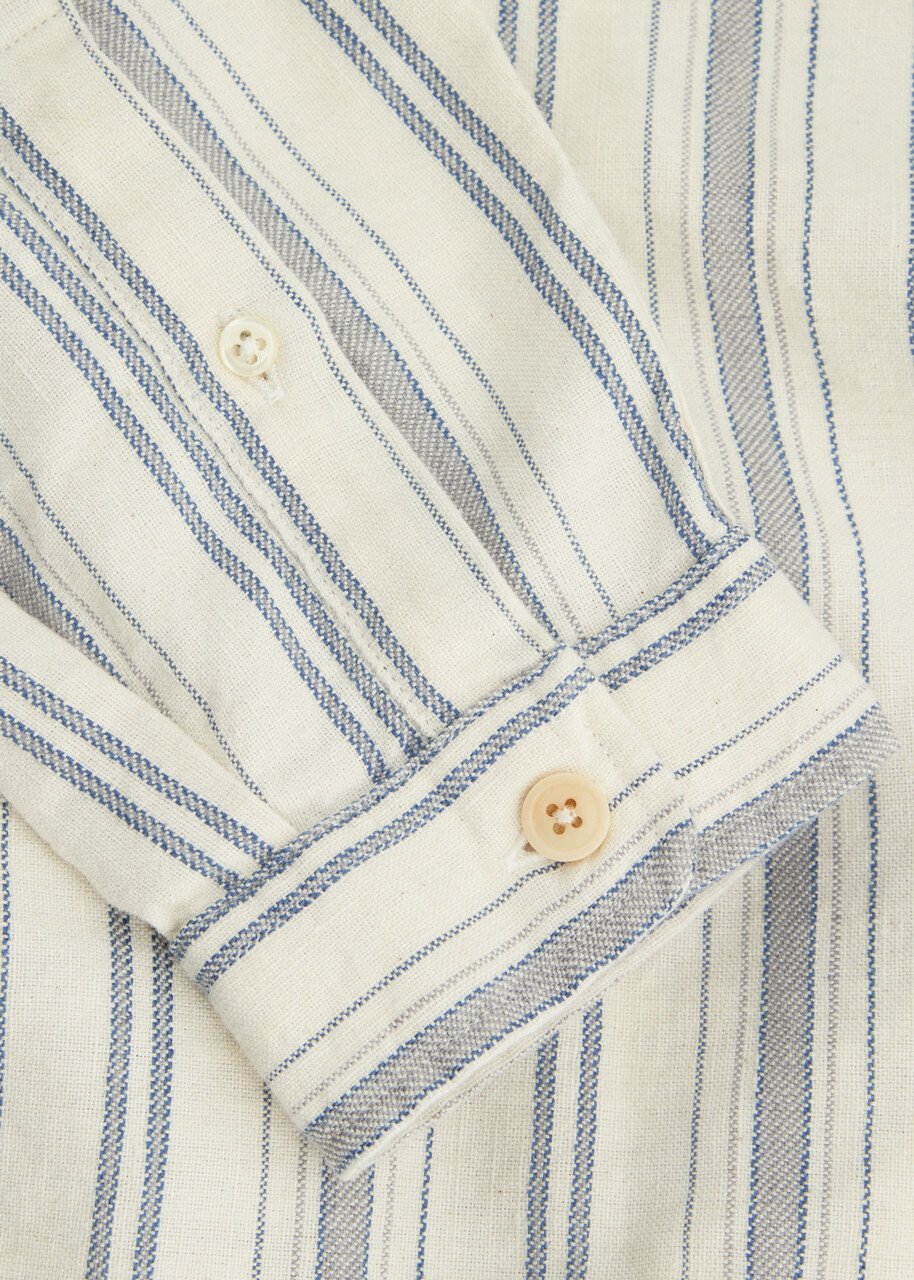 Oliver Spencer New York Special Striped Linen-blend Shirt Black And ...