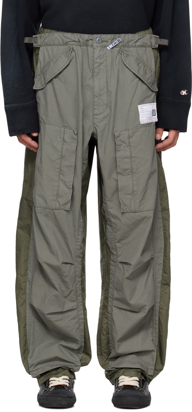Miharayasuhiro Khaki Embedded Trousers Maison MIHARA YASUHIRO