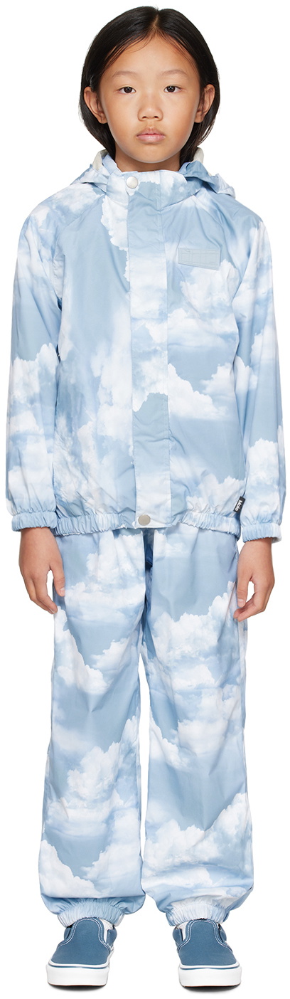 Molo Kids Blue Whalley Rain Jacket & Pants Set Molo
