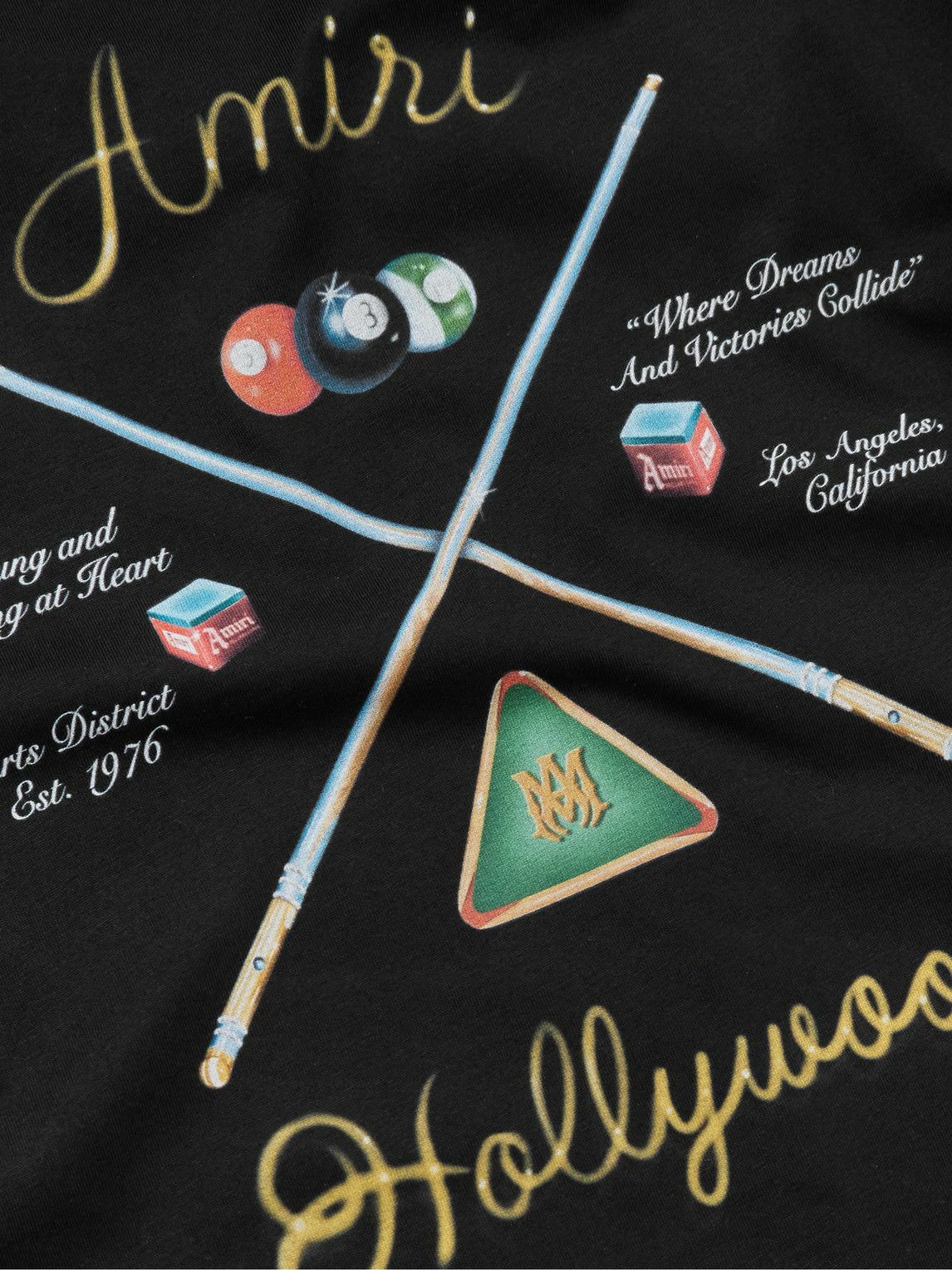 AMIRI - Pool Cue Logo-Print Cotton-Jersey T-Shirt - Black Amiri