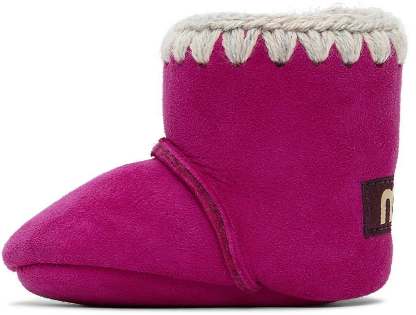 Mou Baby Pink Velcro Suede Pre-Walkers Mounser