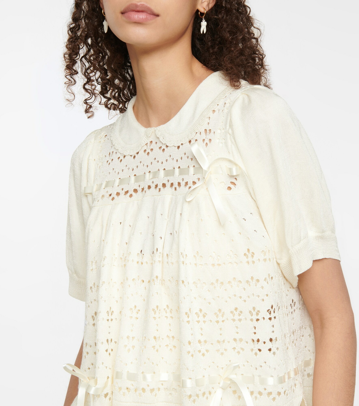 Simone Rocha - Embroidered knit top Simone Rocha