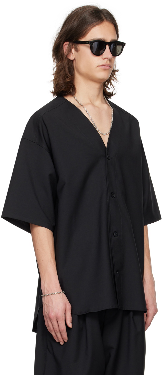 Lownn Black Collarless Shirt Lownn