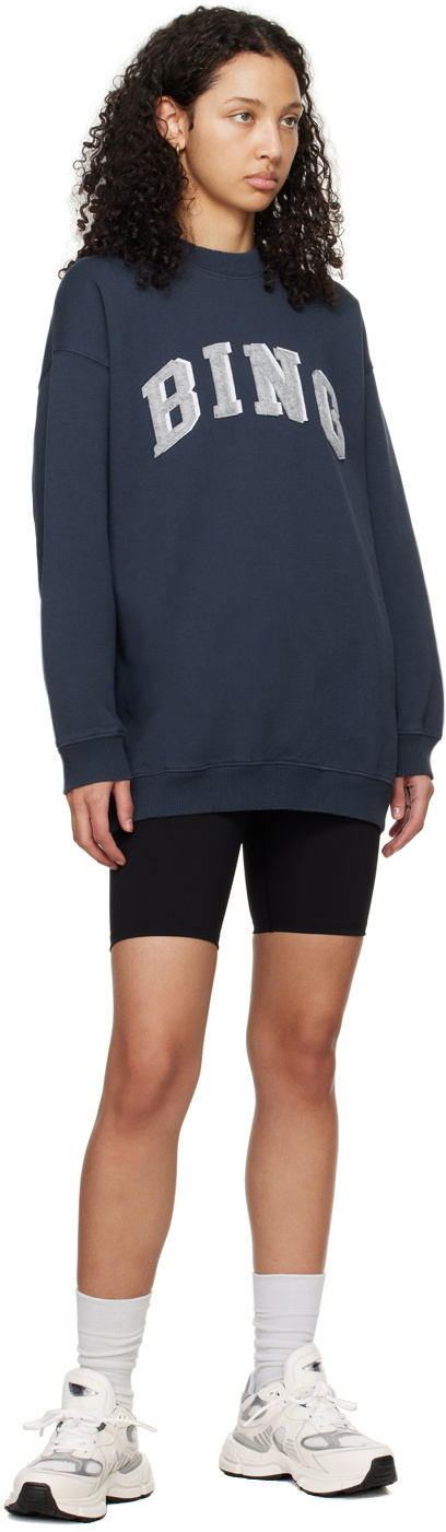 ANINE BING Navy Tyler 'Bing' Sweatshirt ANINE BING ANINE BING Navy Tyler 'Bing' Sweatshirt ANINE BING