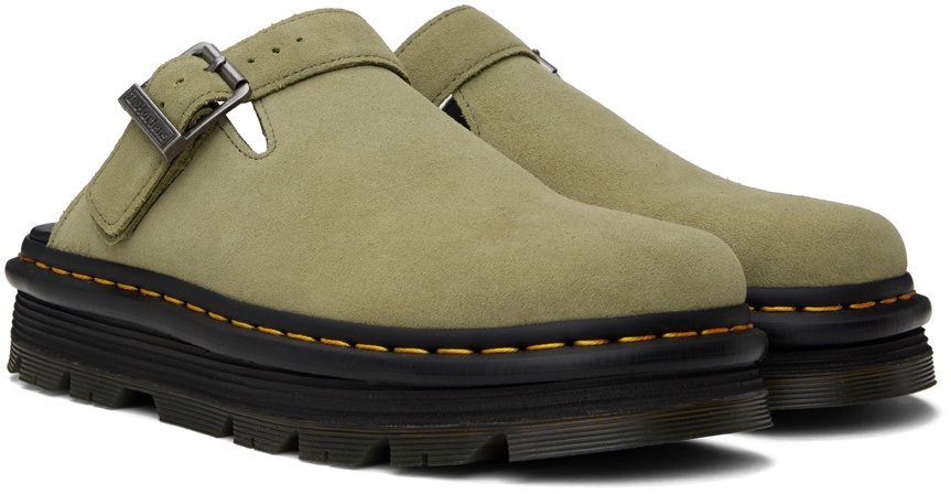 Dr. Martens Green Zebzag Slingback Platform Mules Dr. Martens