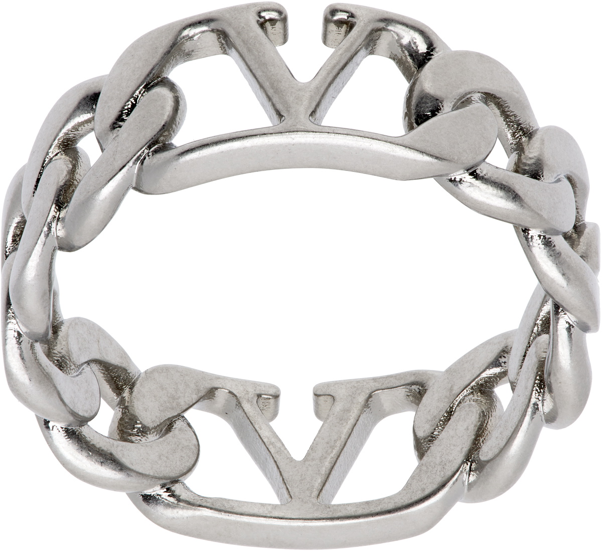 Valentino Garavani Silver VLogo Signature Ring Valentino Garavani