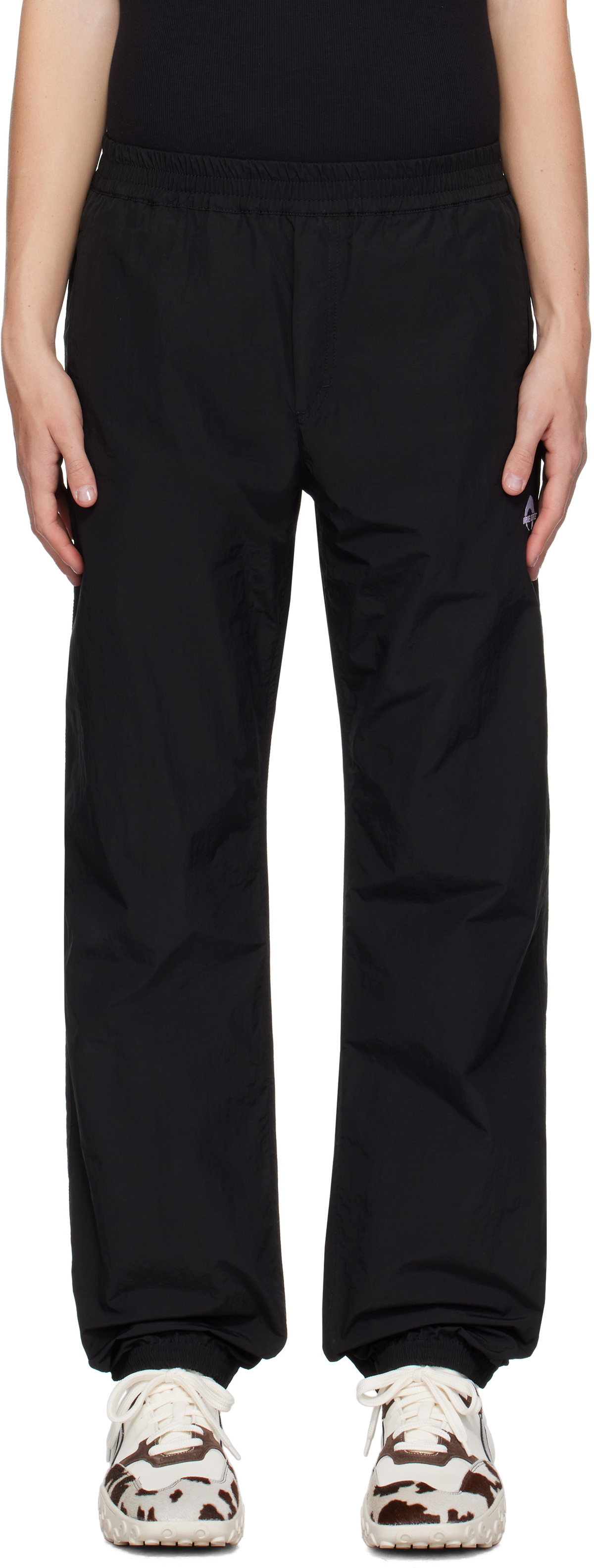 Marine Serre Black Sport Nylon Track Pants Marine Serre
