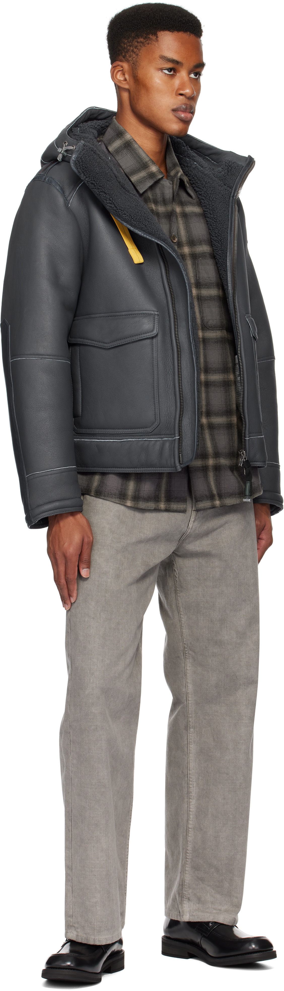 Parajumpers Black Elton Special Leather Jacket Parajumpers