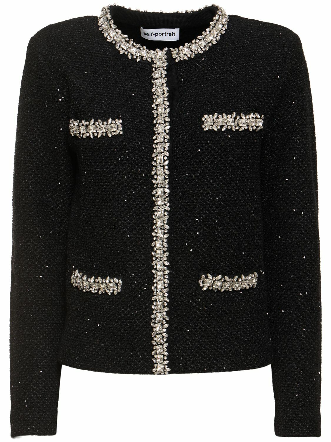 SELF-PORTRAIT Sequined Knit Cardigan Self-Portrait