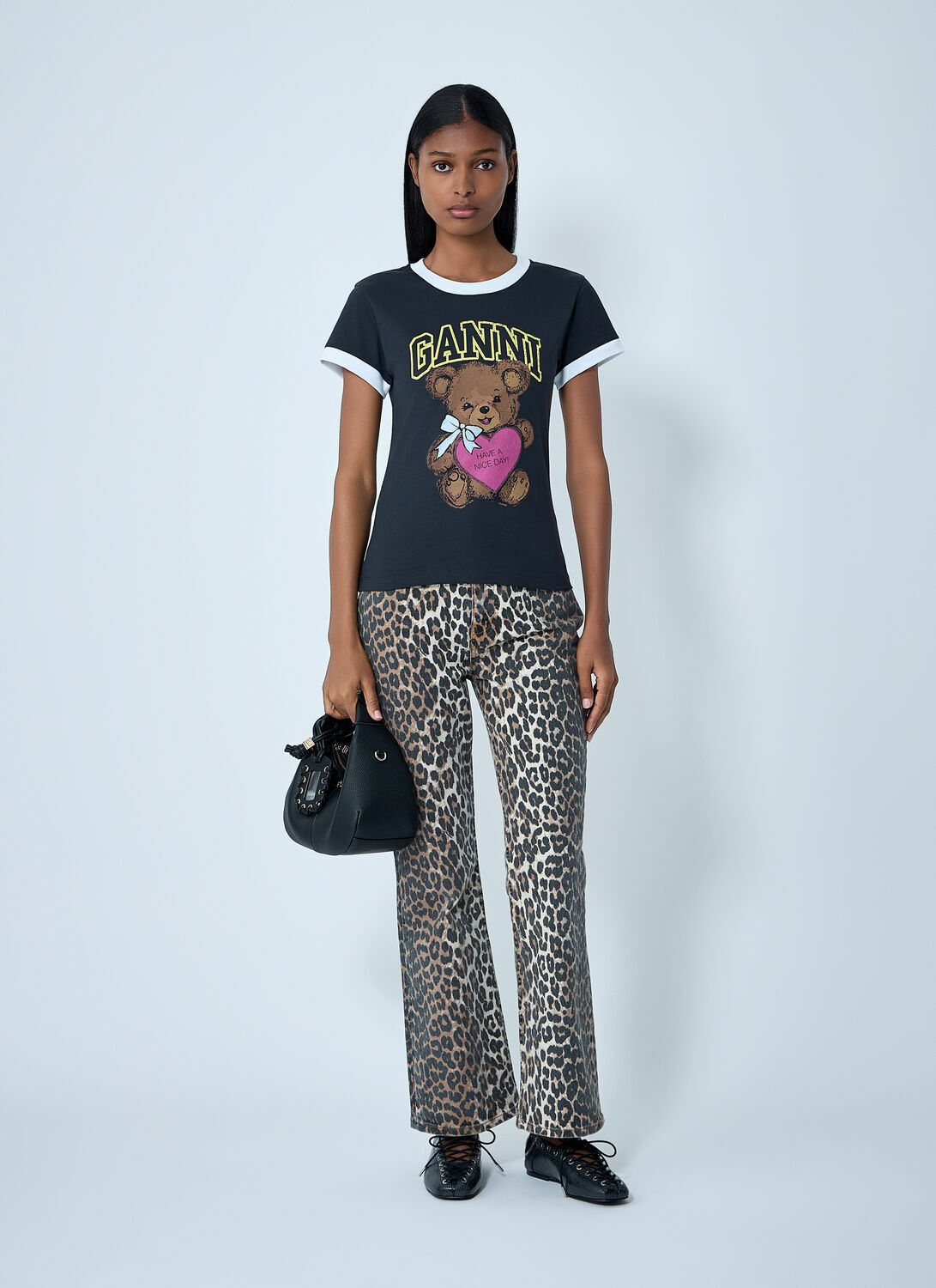 GANNI Logo Motif T-Shirt GANNI