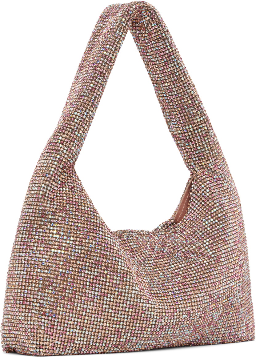 KARA Pink Mini Crystal Mesh Armpit Bag Kara