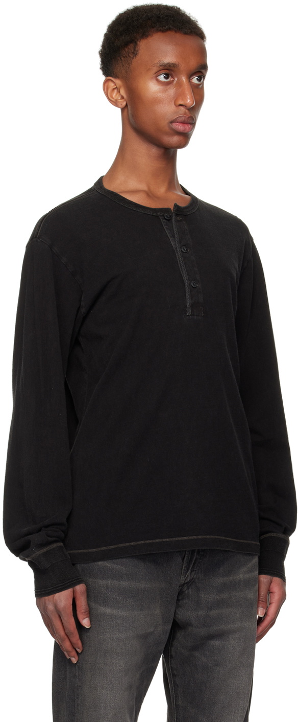 RRL Black Jersey Henley RRL