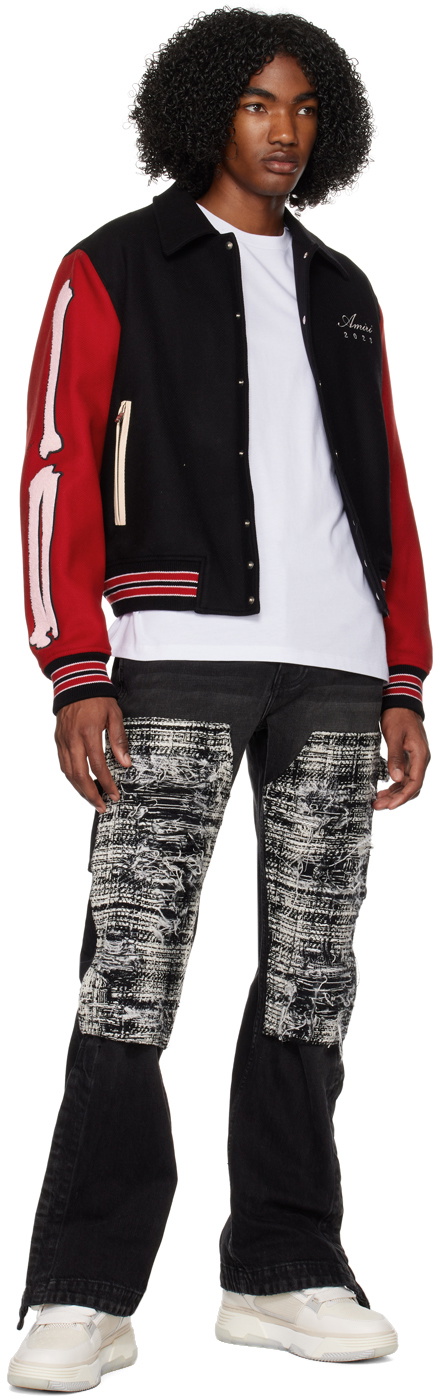 AMIRI Black & Red Lunar New Year Bones Bomber Jacket Amiri