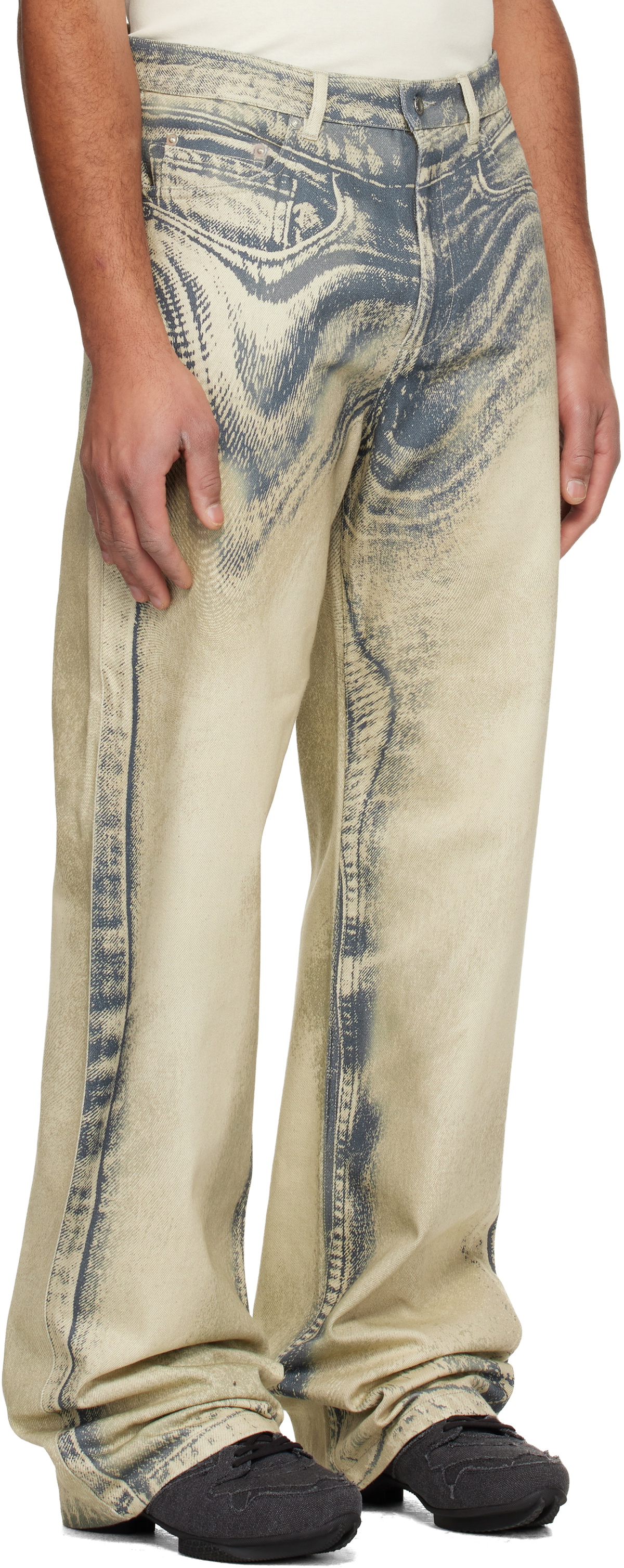 CAMPERLAB Beige Distorted Print Jeans CamperLab