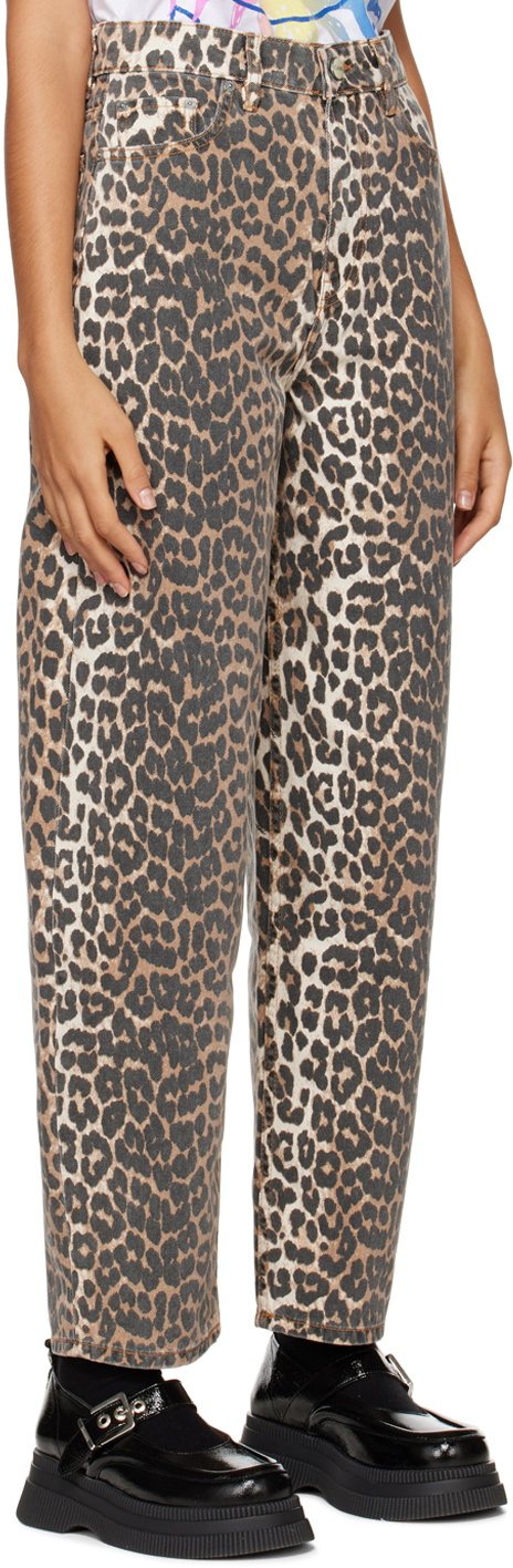 GANNI Brown Leopard Jeans GANNI