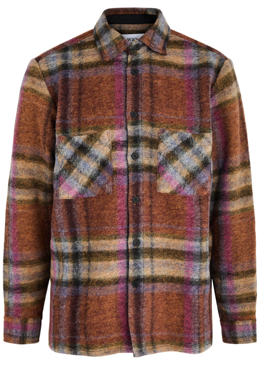Wax London Whiting Checked Wool-blend Overshirt Multicoloured Wax London