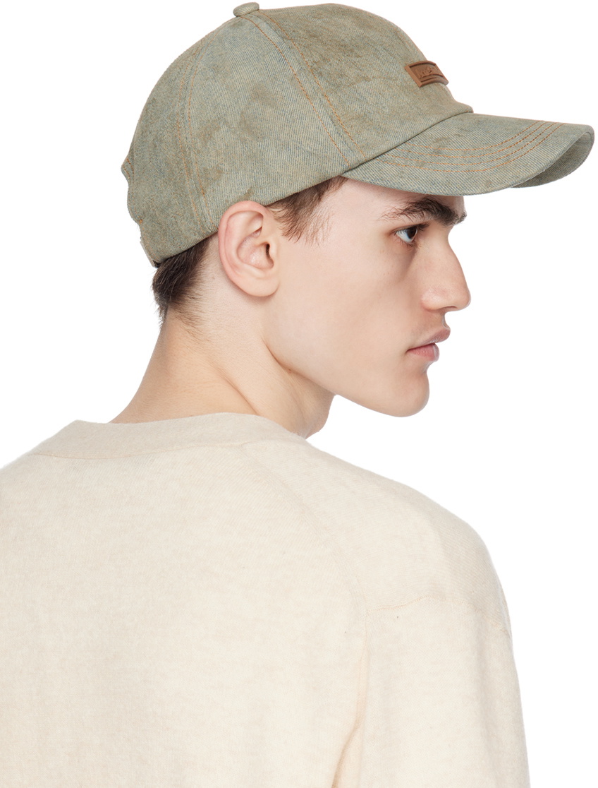 Acne Studios Blue Logo Denim Cap Acne Studios